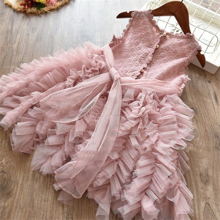 Tutu Lace Sleeveless Fluffy Frill Dress For Girls - LittleGuchi.com