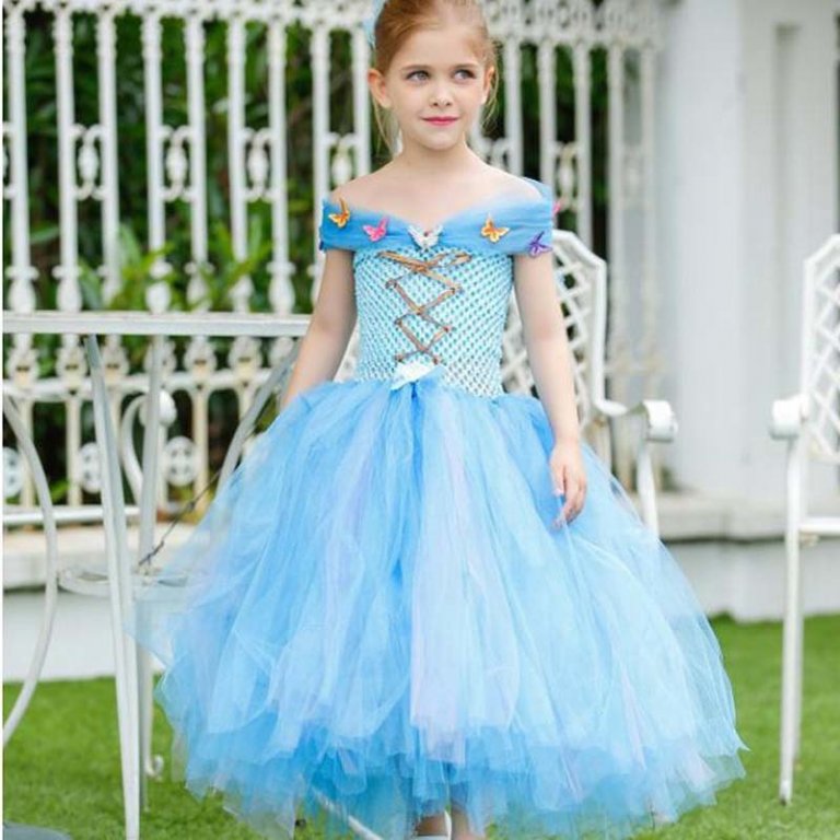 Princess Cinderella Tutu Dress - Light Blue - LittleGuchi.com
