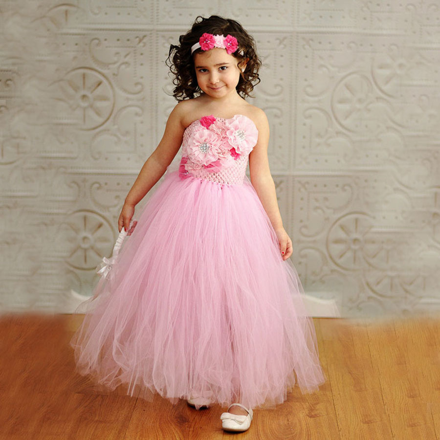 Girls Tutu Dress with Plum Flowers - LittleGuchi.com